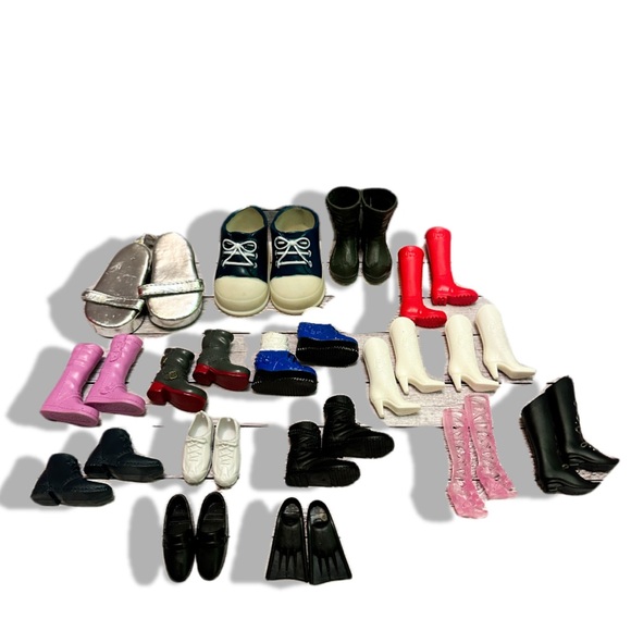 Mattel | Toys | Mattel Doll Shoes Set Silver Black Pink White | Poshmark